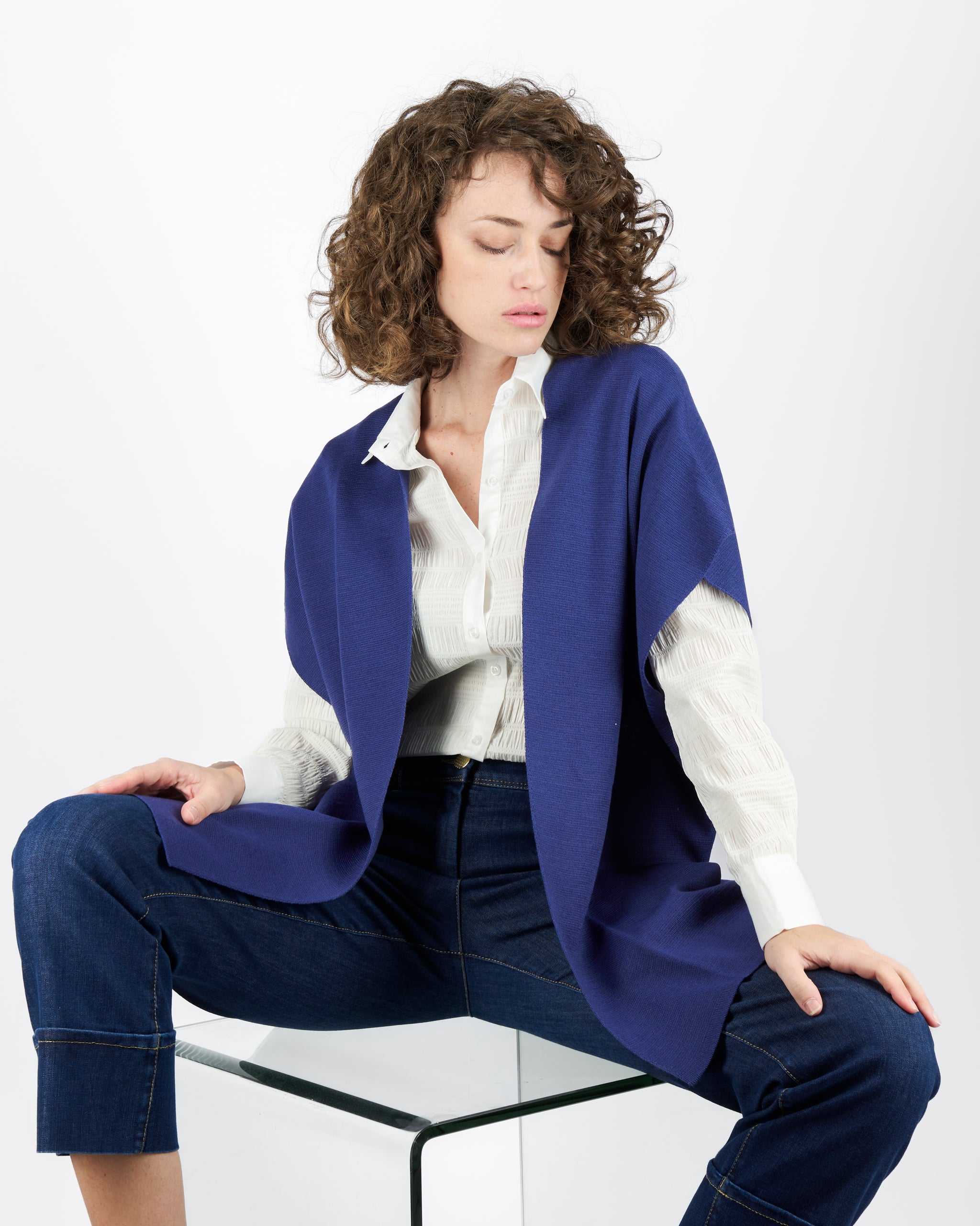 Gilet sciallato punto roma - Giorgio Valeri